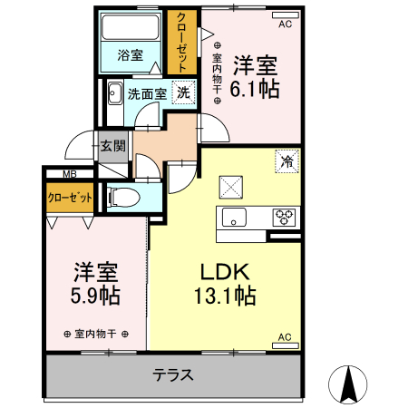 【D－room新木曽川 B】愛知県一宮市木曽川町黒田字宝光寺東 名鉄名古屋本線新木曽川駅 徒歩 6分｜愛知・名古屋・岐阜エリアの賃貸・売買物件検索 ブルーボックス